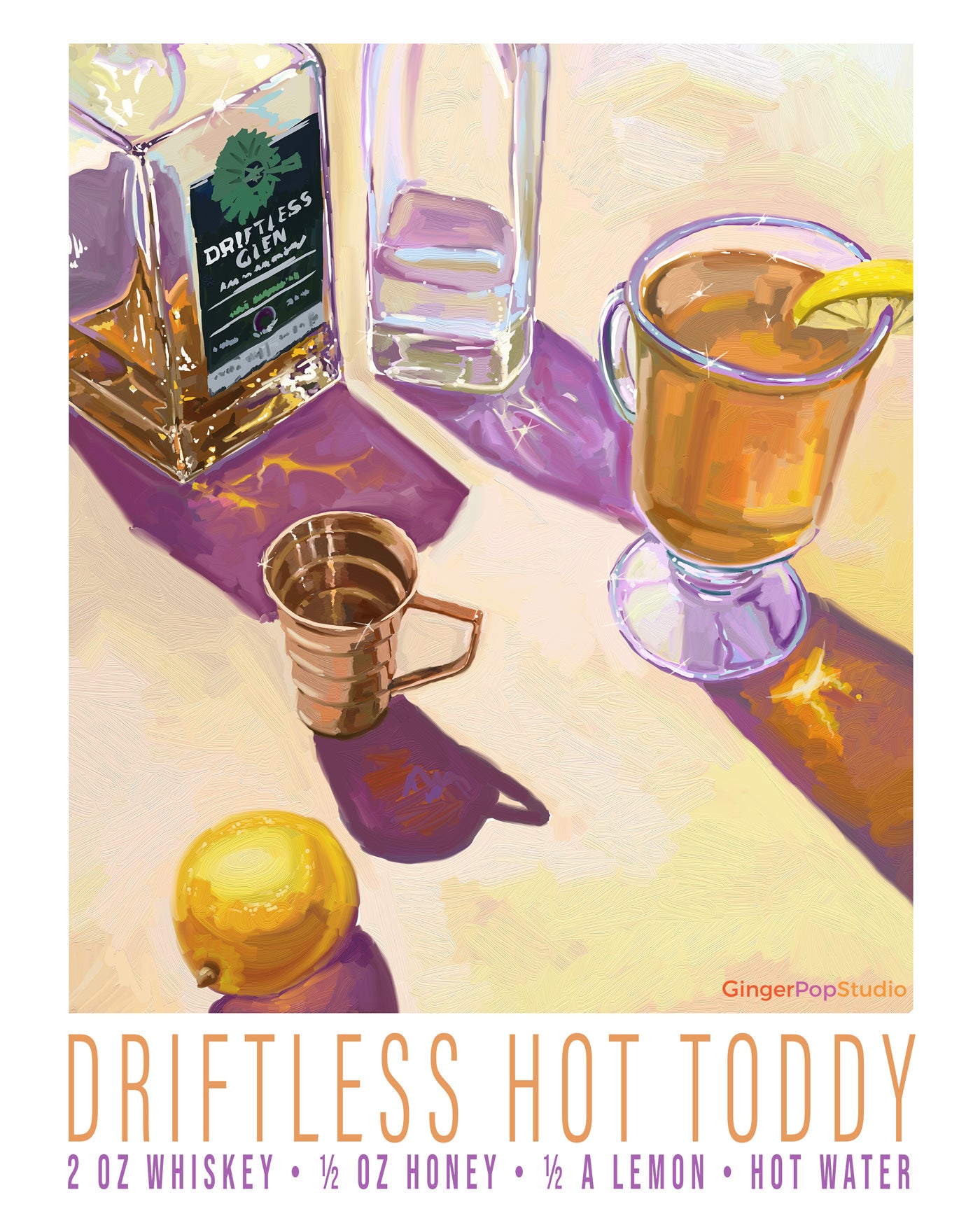 Hot Toddy Cocktail Art Print | GingerPopStudio