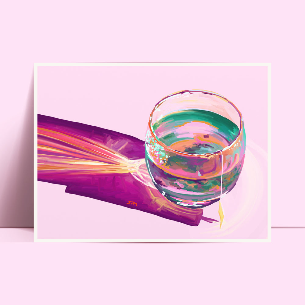 Wine Glass Tea - Art Print | GingerPopStudio